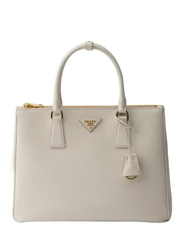 Prada Galleria Saffiano Leather Top-handle Bag - Talc