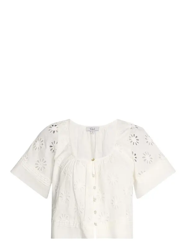 Rails Bambina Eyelet-embroidered Blouse - White