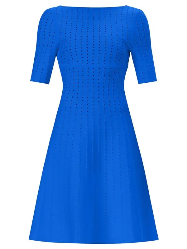 Herve Leger The Donna Pointelle A-line Dress - Bright Blue