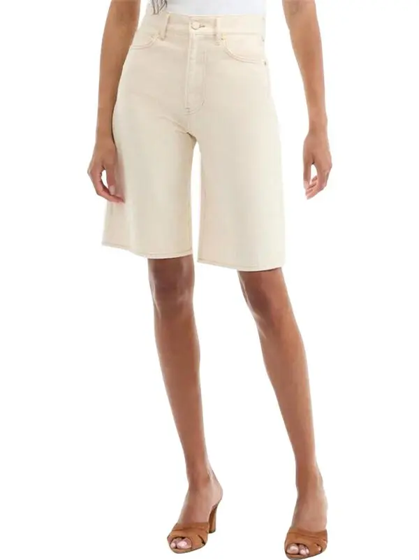 Veronica Beard Charlotte Denim Bermuda Shorts - Ecru