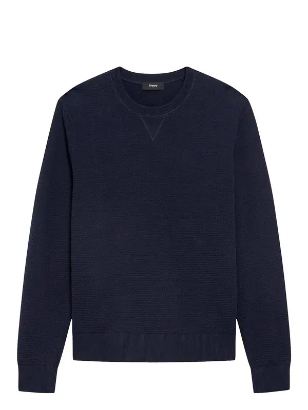 Theory Cotton Crewneck Sweater - Baltic