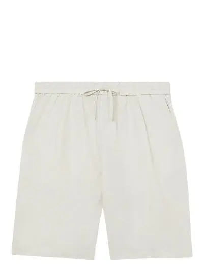 REISS Drawstring Linen Shorts - Stone
