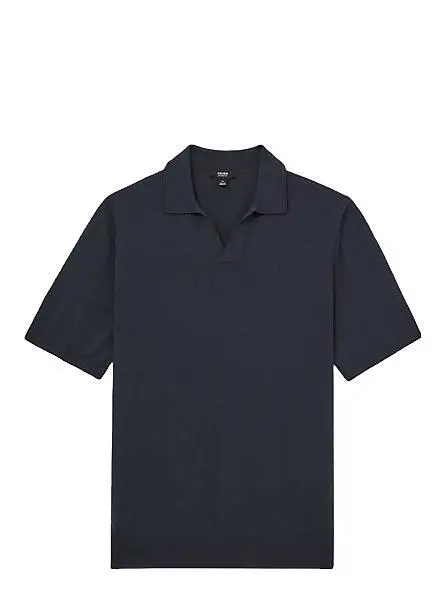 REISS Duchie Knitted Wool Polo Shirt Xxl - Midnight Navy