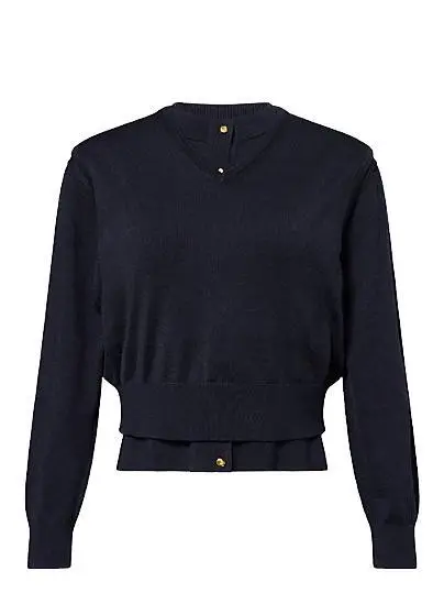 Bottega Veneta Knot Twin-set Knitted Top - Navy
