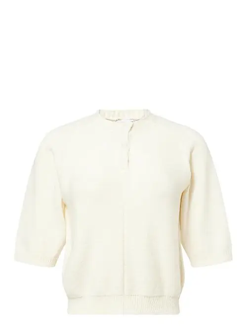 Bottega Veneta Short-sleeve Wool Knitted Top - Chalk