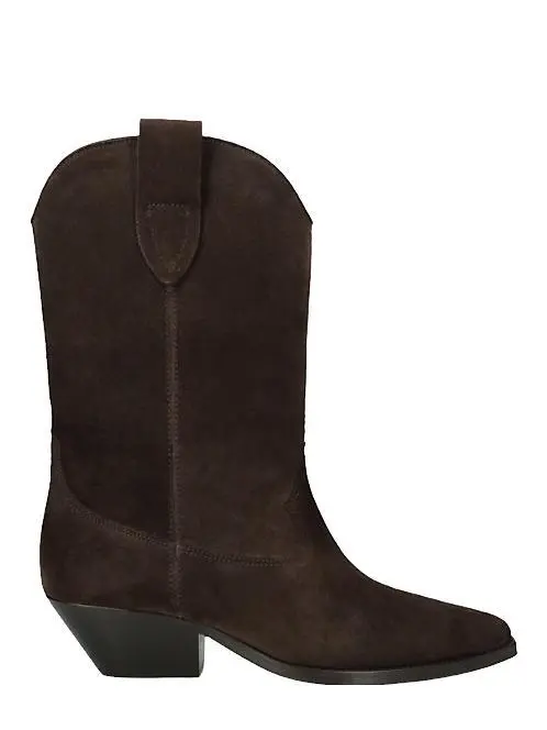 Isabel Marant Duerto Suede Cowboy Boots - Dark Brown