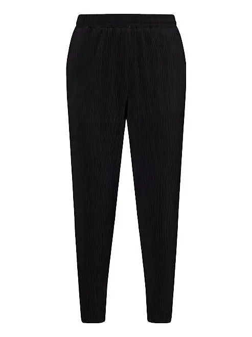 BELIER Pleated Straight-leg Stretch-woven Trousers - Black