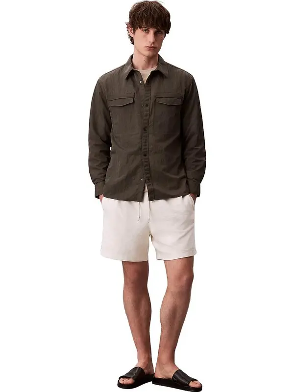 Calvin Klein Cotton Blend Boucle Pull-on Shorts - Tofu