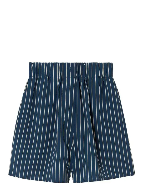 THE FRANKIE SHOP Lui Striped Crepe Shorts - Blue