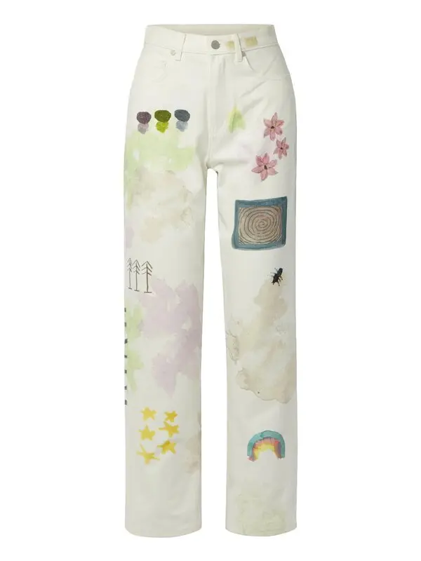 Alexander McQueen Printed High-rise Straight-leg Jeans - Neutrals