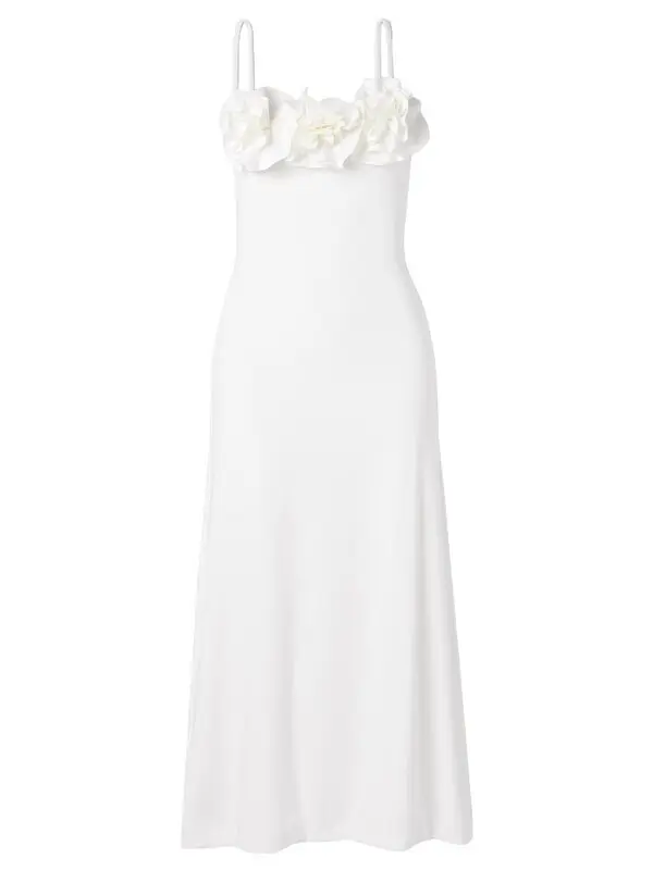 MAYGEL CORONEL Aura Appliquéd Stretch-jersey Midi Dress - Neutrals