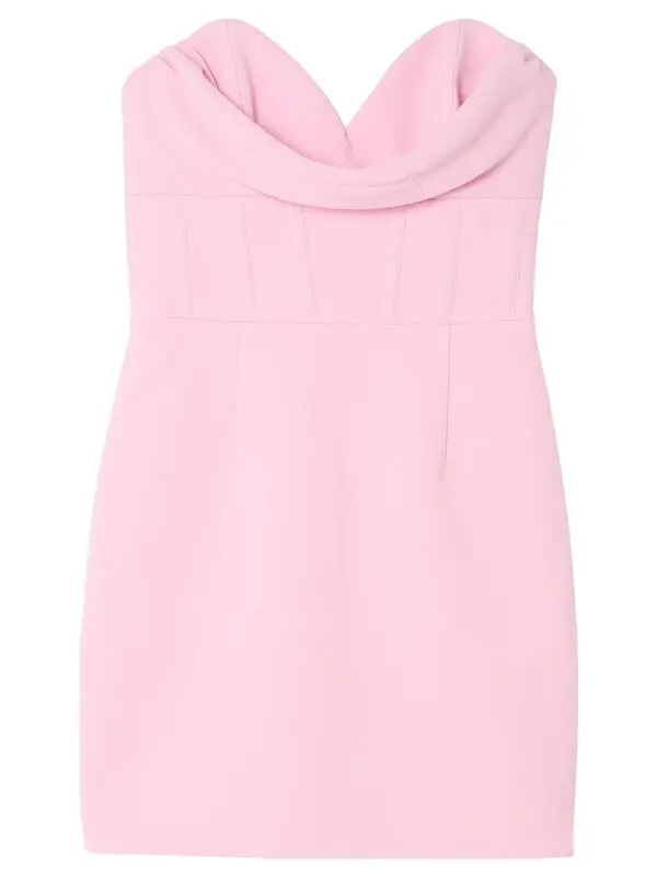Rebecca Vallance Empress Strapless Draped Crepe Mini Dress - Pink