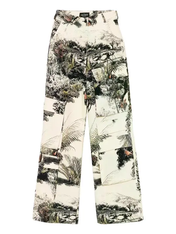 ISABEL SANCHIS Landscape Print Cargo Pants - Neutrals