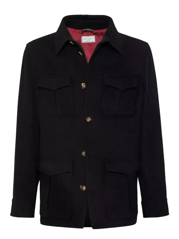 Brunello Cucinelli Cashmere Military Jacket - Black