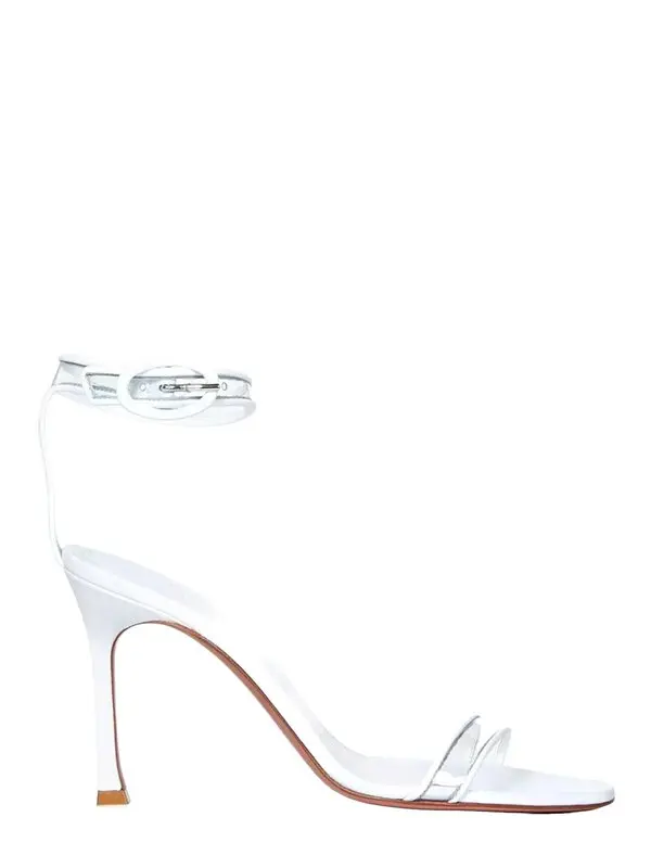 Amina Muaddi 95mm Kim Strappy Sandals - White