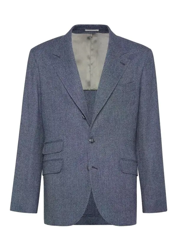 Brunello Cucinelli Cavallo Wool-blend Blazer - Blue