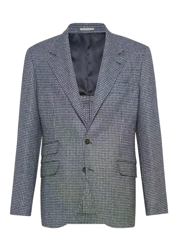 Brunello Cucinelli Dogtooth Blazer - Blue