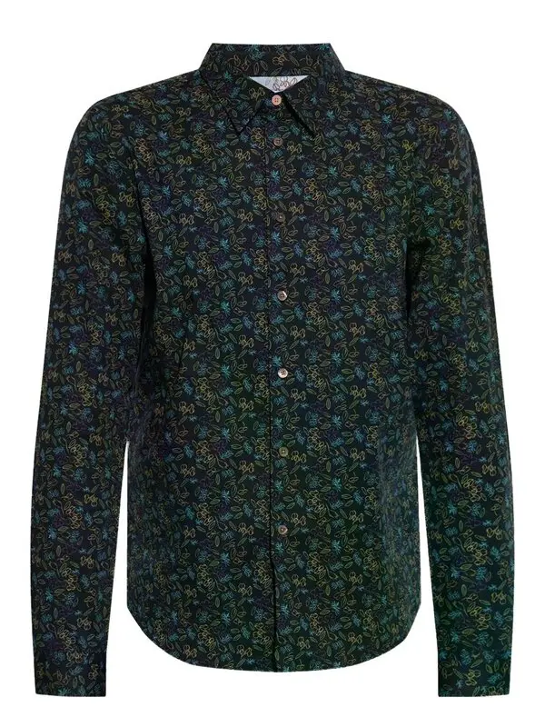 Paul Smith Floral-print Button-up Shirt - Black