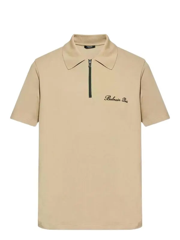 Balmain Zipped Polo Shirt - Neutrals