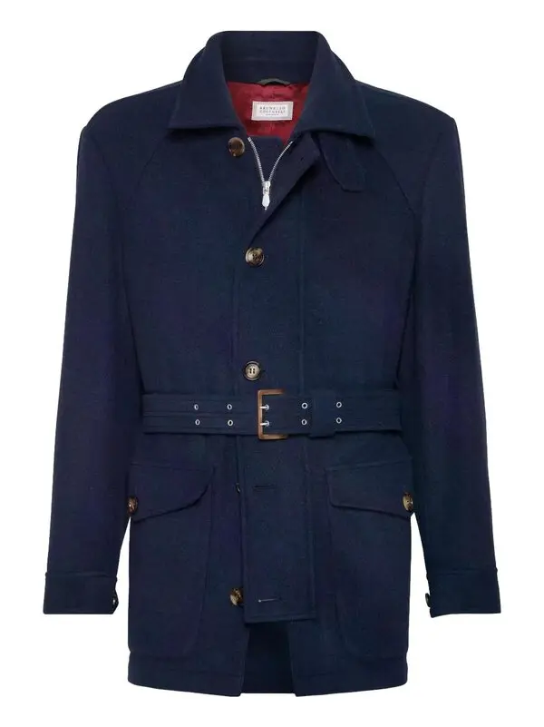 Brunello Cucinelli Belted Jacket - Blue