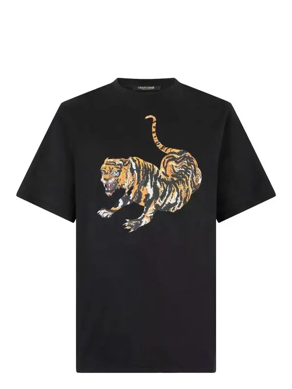 Roberto Cavalli Graphic-print T-shirt - Black