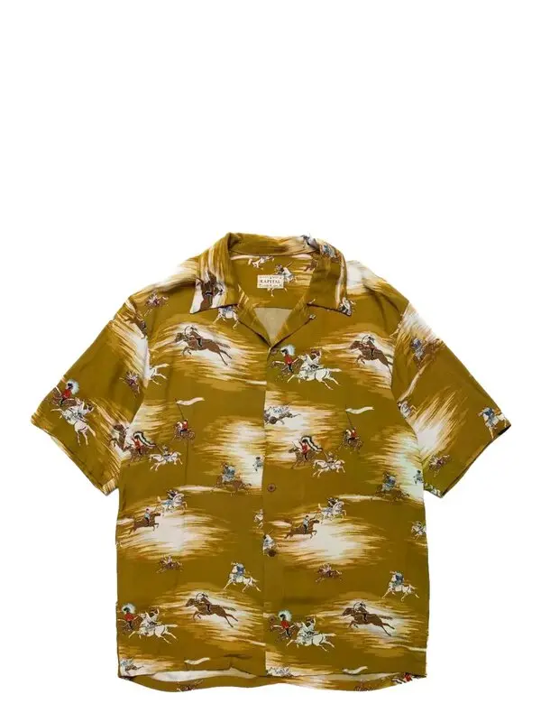 Kapital Kamikaze Aloha Polo-print Short-sleeve Shirt - Yellow