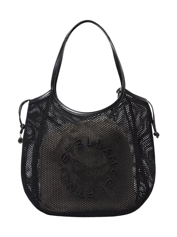 Stella McCartney Logo Mesh Hobo Bag - Black
