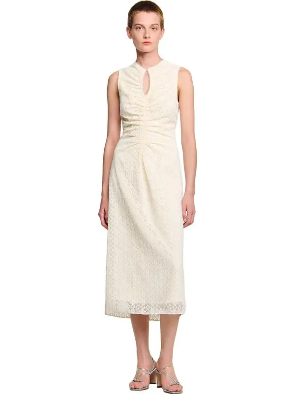 Sandro Lace Maxi Dress - Ecru