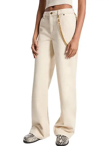 Michael Kors Relaxed Wide-leg Jeans - Natural