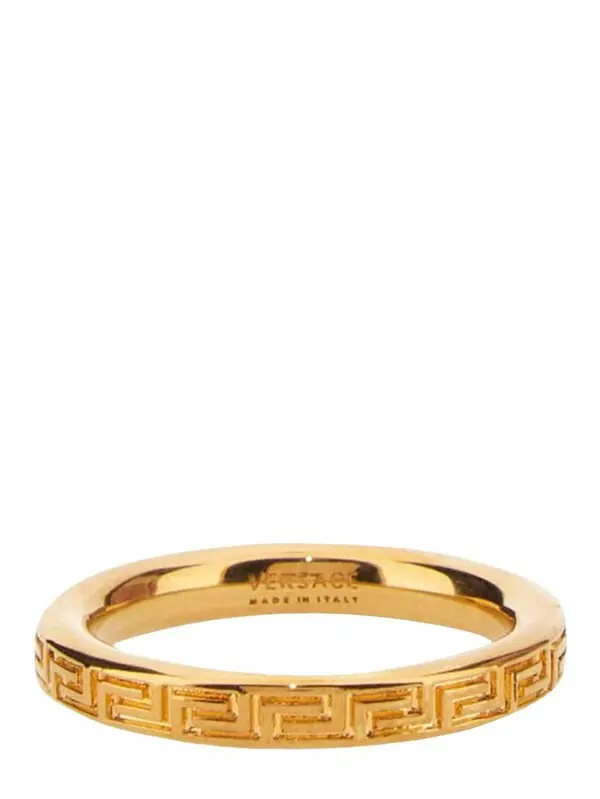 Versace Greek Key Engraved Ring - Gold