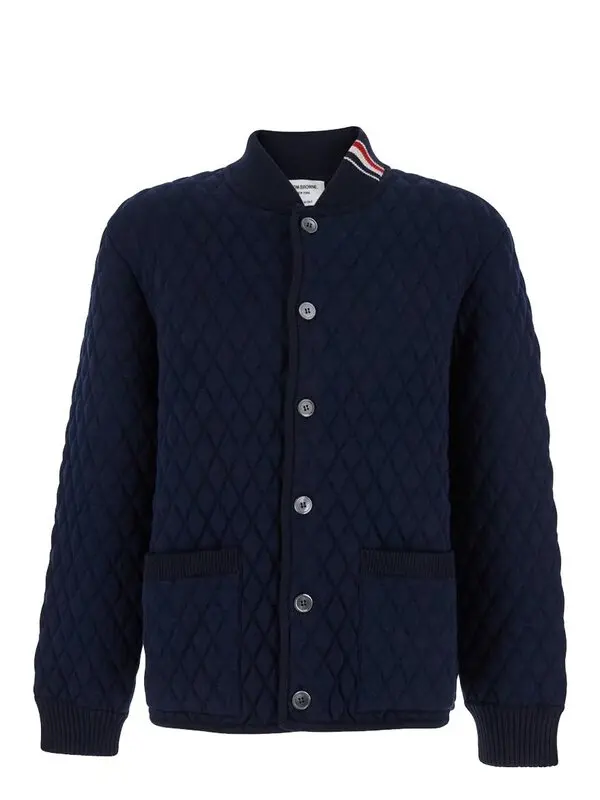 Thom Browne Wool Quilted Jacket - Blue