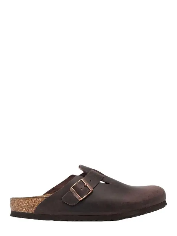 BIRKENSTOCK Boston Leather Slippers - Brown