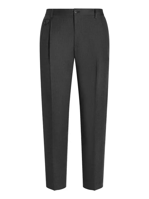 Dolce & Gabbana Washed Linen Canvas Trousers - Grey