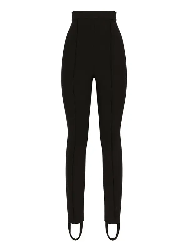 Dolce & Gabbana Jersey Milano Rib Leggings With Stirrups - Black