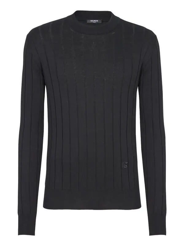 Balmain Silk-cotton Sweater - Black