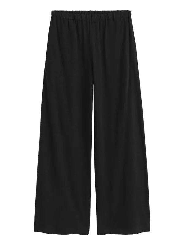 Cos Cotton-linen Wide-leg Pants - Black