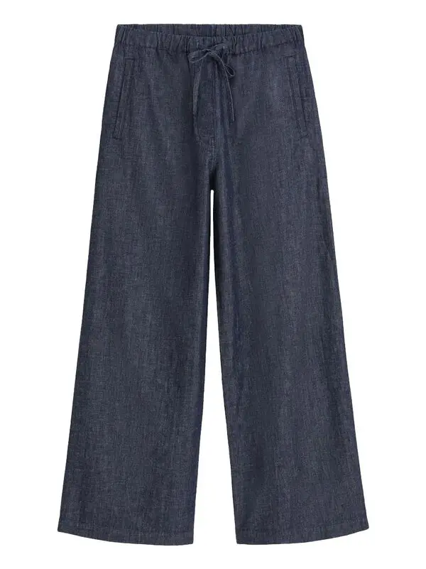 Cos Denim Wide-leg Drawstring Pants - Indigo