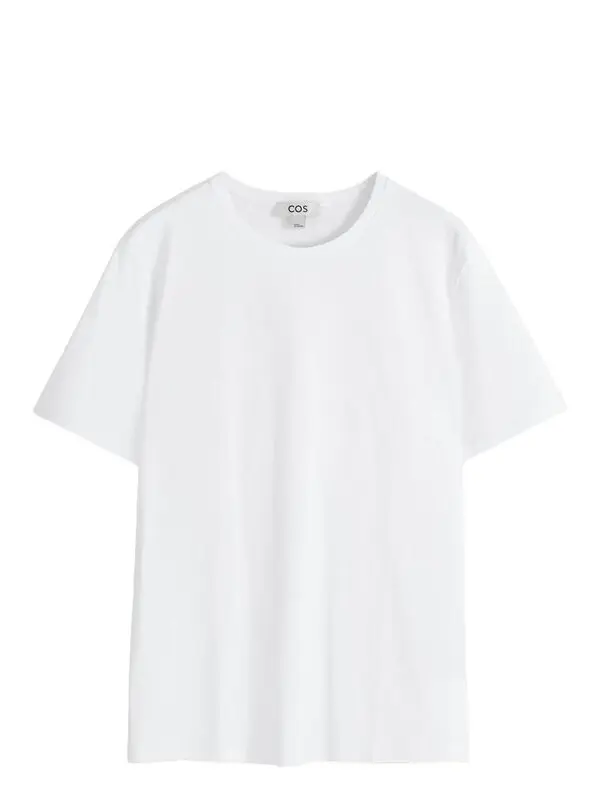 Cos Cotton Crew-neck T-shirt - White