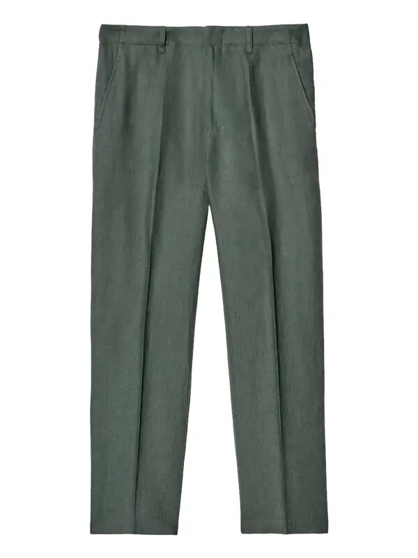 Cos Relaxed Fit Linen Tapered Pants - Green