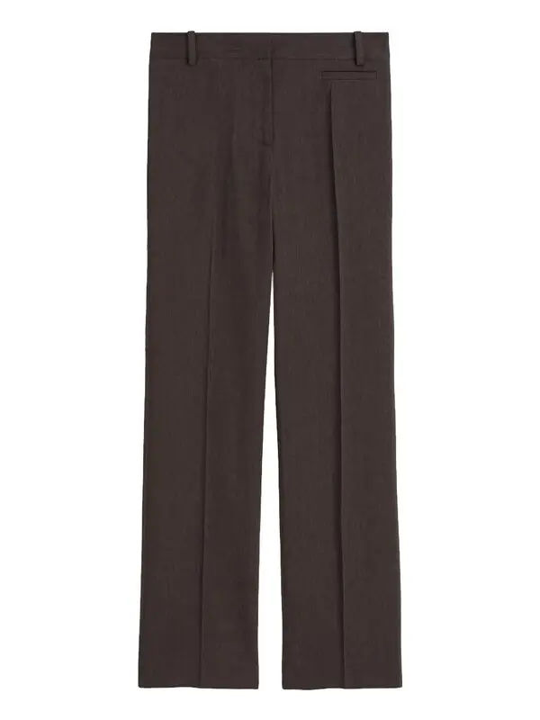 Cos Tailored Linen Straight-leg Trousers - Brown
