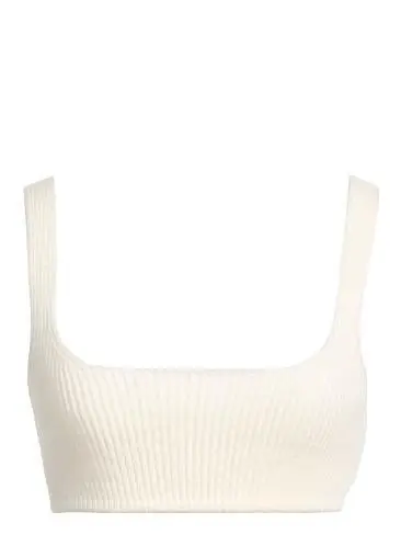 A PAPER KID Knitted Crop Top - White