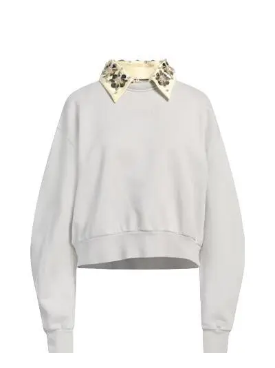 DES_PHEMMES Light Cotton And Polyester Sweatshirt - Grey