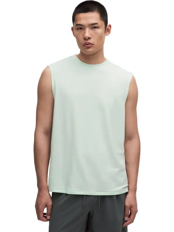 Lululemon Becalm Relaxed-fit Sleeveless Shirt - Heathered Matcha Magic
