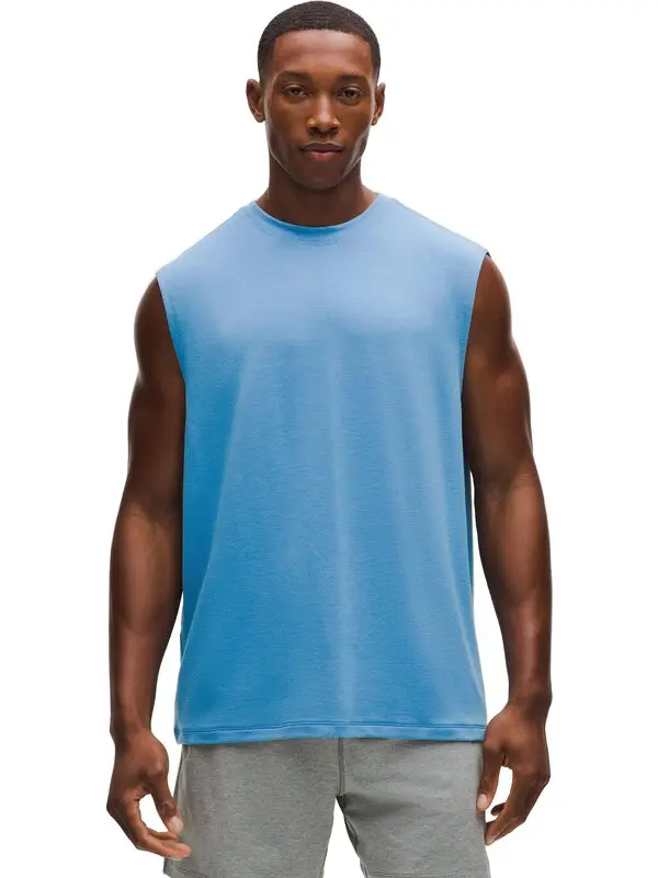Lululemon Becalm Relaxed-fit Sleeveless Shirt - Heathered Ocean Wave