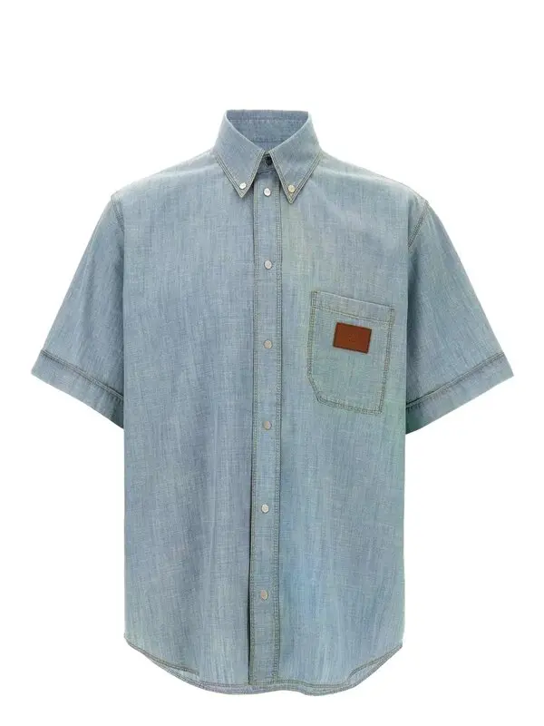 Fendi Chambray Short-sleeve Shirt - Blue