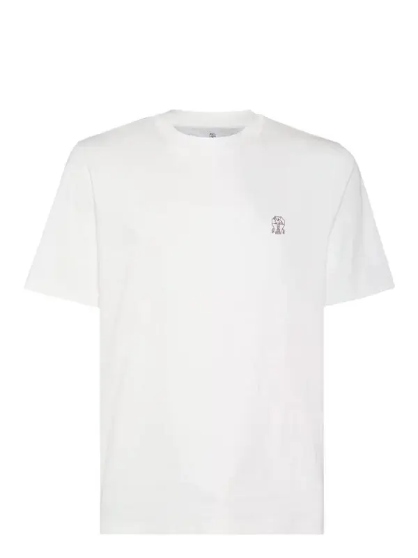 Brunello Cucinelli Logo-printed T-shirt - Neutrals