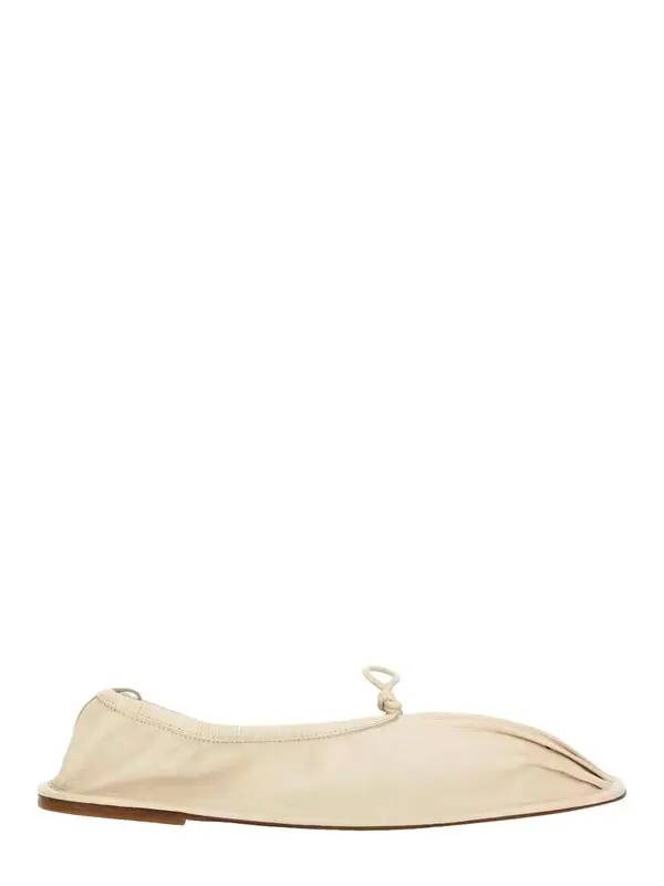 Hereu Puntera Gathered Ballet Flats - Neutrals