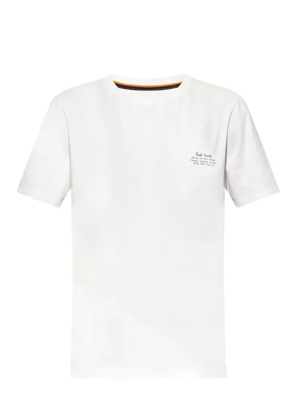 Paul Smith Text-embroidered Crew-neck T-shirt - White