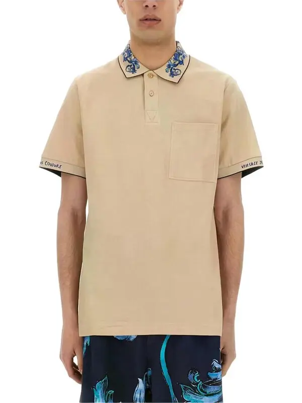 Versace Cotton Polo Shirt - Neutrals