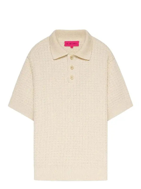 THE ELDER STATESMAN Nora Lite Check Polo - Natural